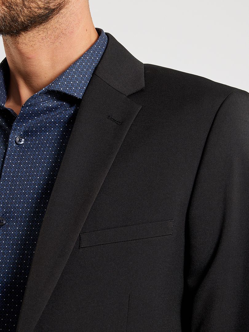 Americana de sarga extra slim - Negro - Kiabi - 40.00€