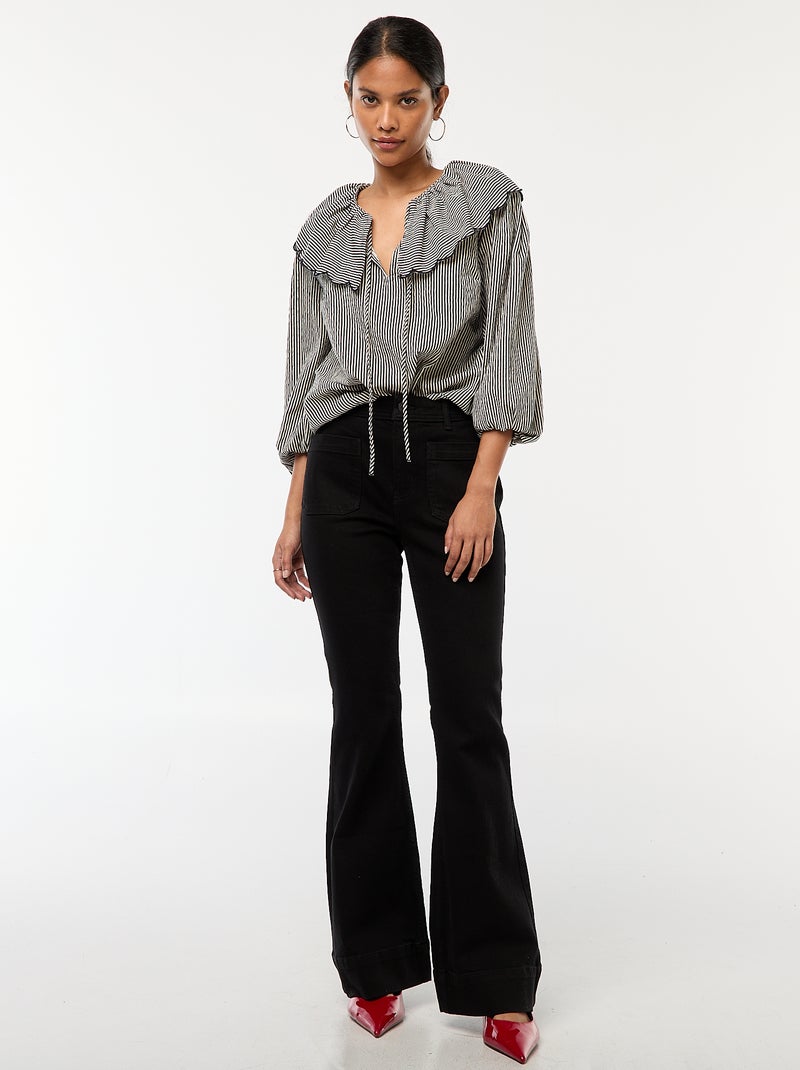 Blusa con cuello bebé amplio - Azul - Mujer - 12.00€ - Kiabi