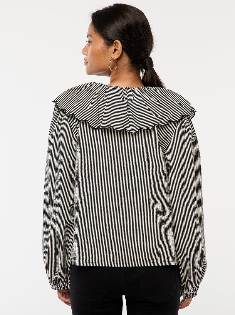 Blusa con cuello bebé amplio - Azul - Mujer - 12.00€ - Kiabi