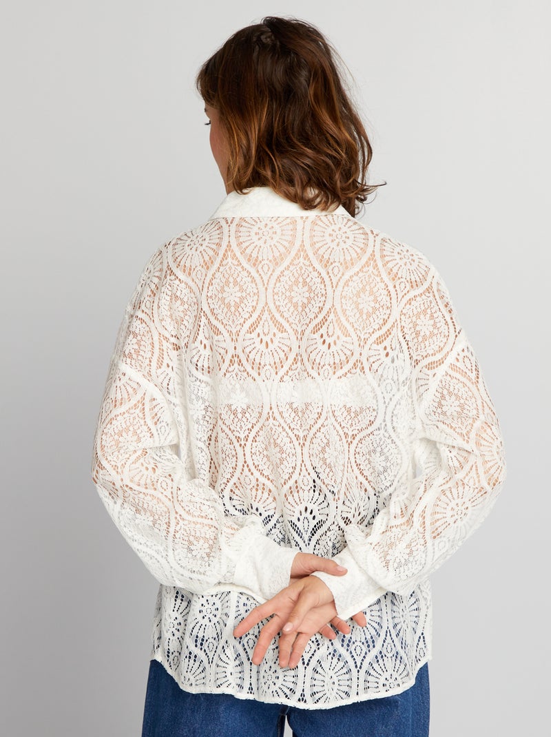 Blusa de encaje - BLANCO - 22.00€ - Kiabi