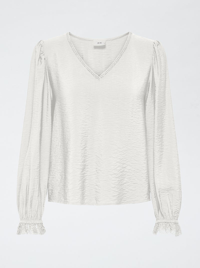 Blusa fluida lisa 'JDY' - Blanco - Mujer - 29.00€ - Kiabi