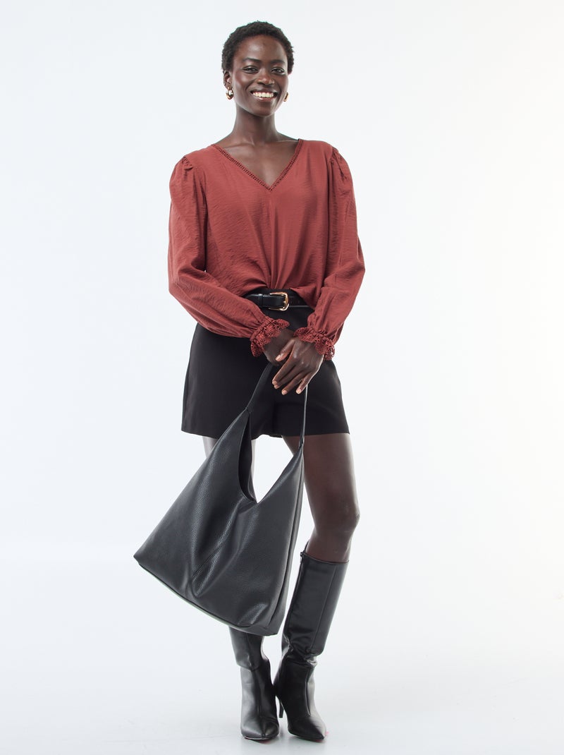 Blusa fluida lisa 'JDY' - Naranja - Mujer - 29.00€ - Kiabi