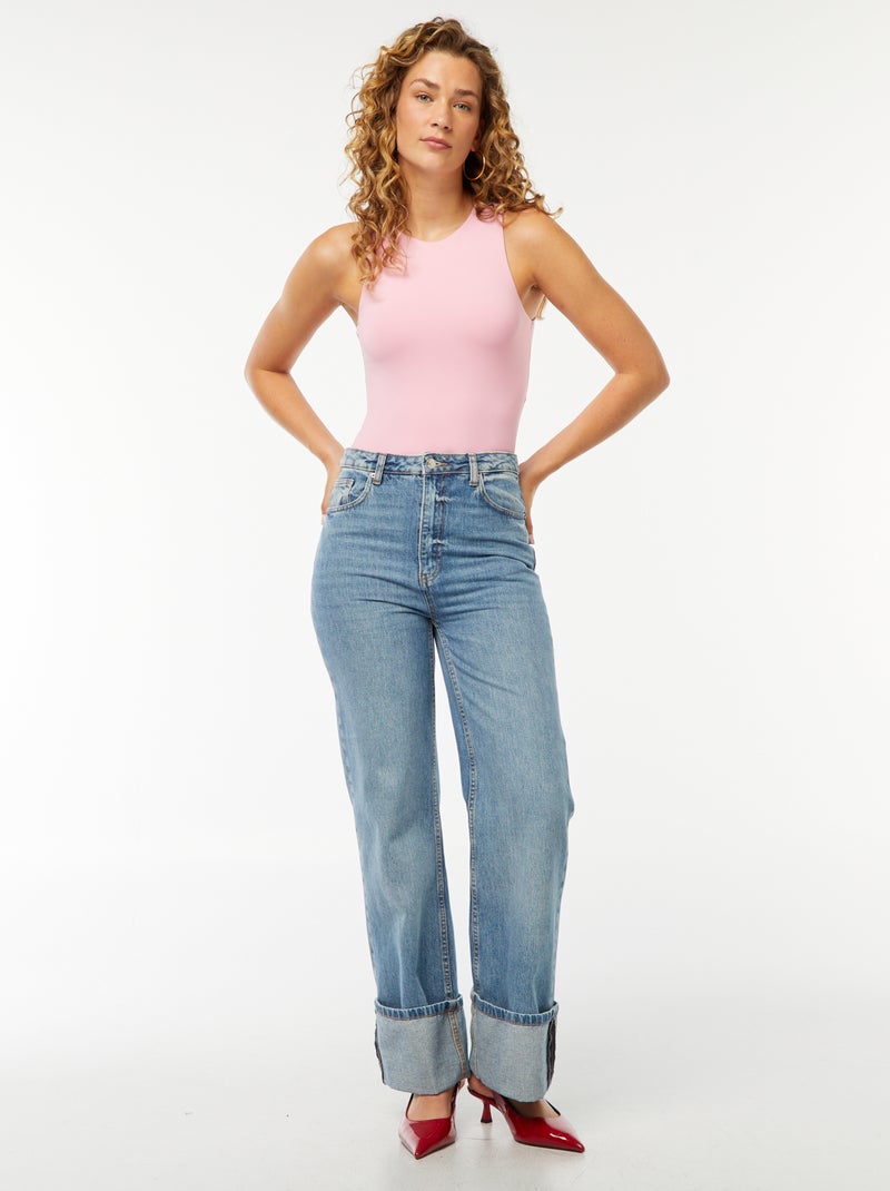 Body de microfibra con sisa americana - rosa - Mujer - 12.00€ - Kiabi