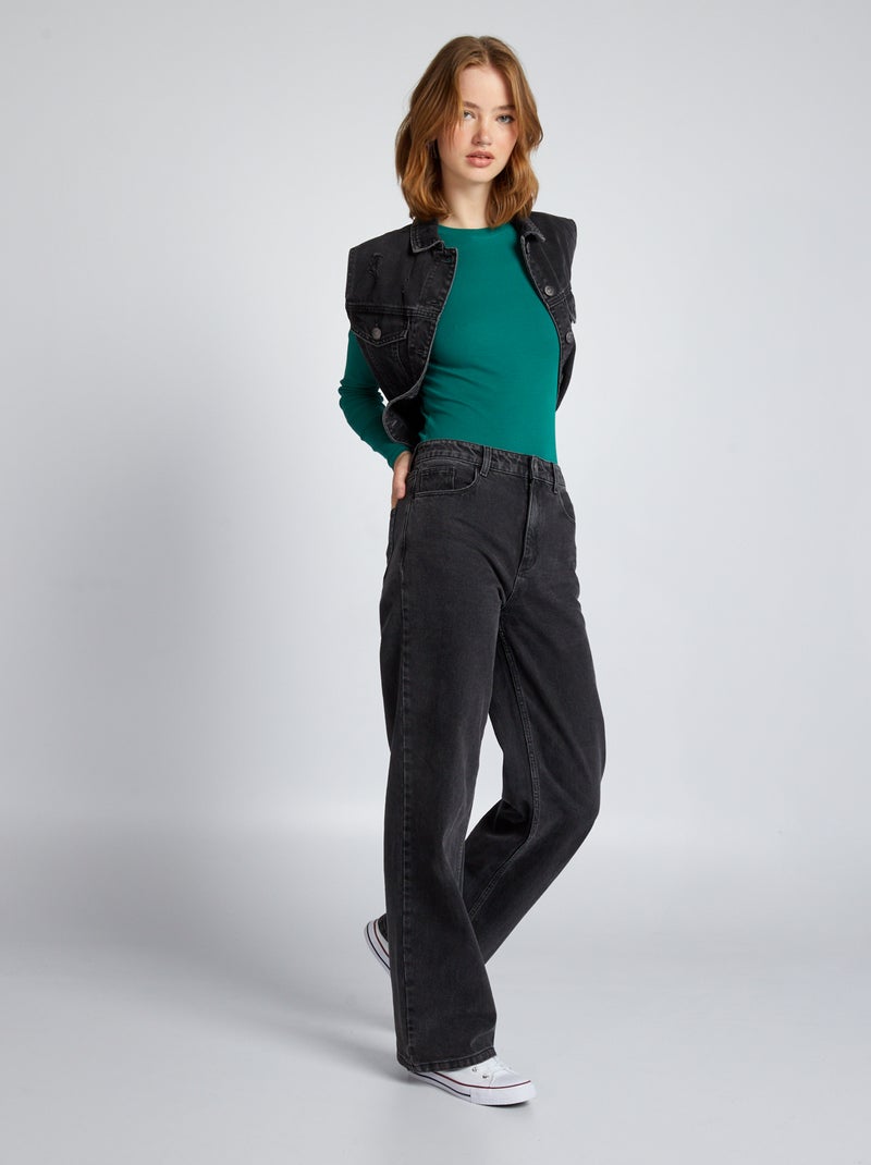 Body de punto de canalé - VERDE - Adolescente chica - 10.00€ - Kiabi