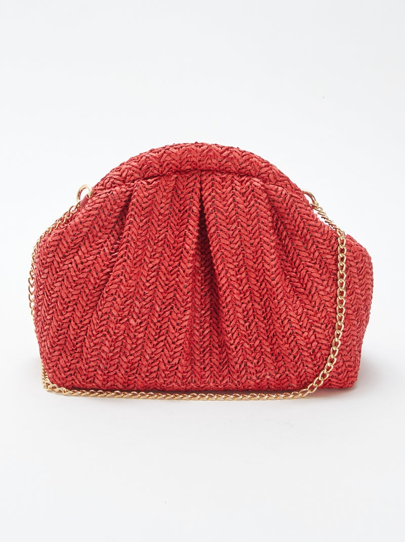 Bolso bandolera de rafia - ROJO - Mujer - 15.00€ - Kiabi