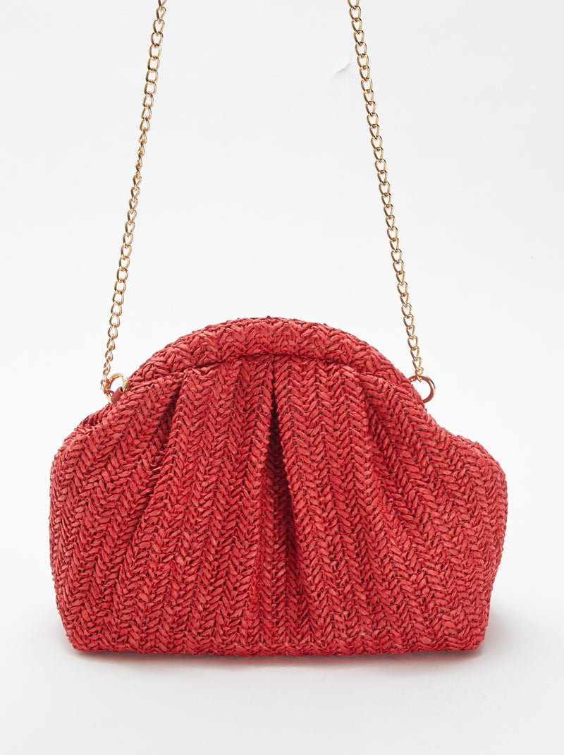 Bolso bandolera de rafia - ROJO - Mujer - 15.00€ - Kiabi