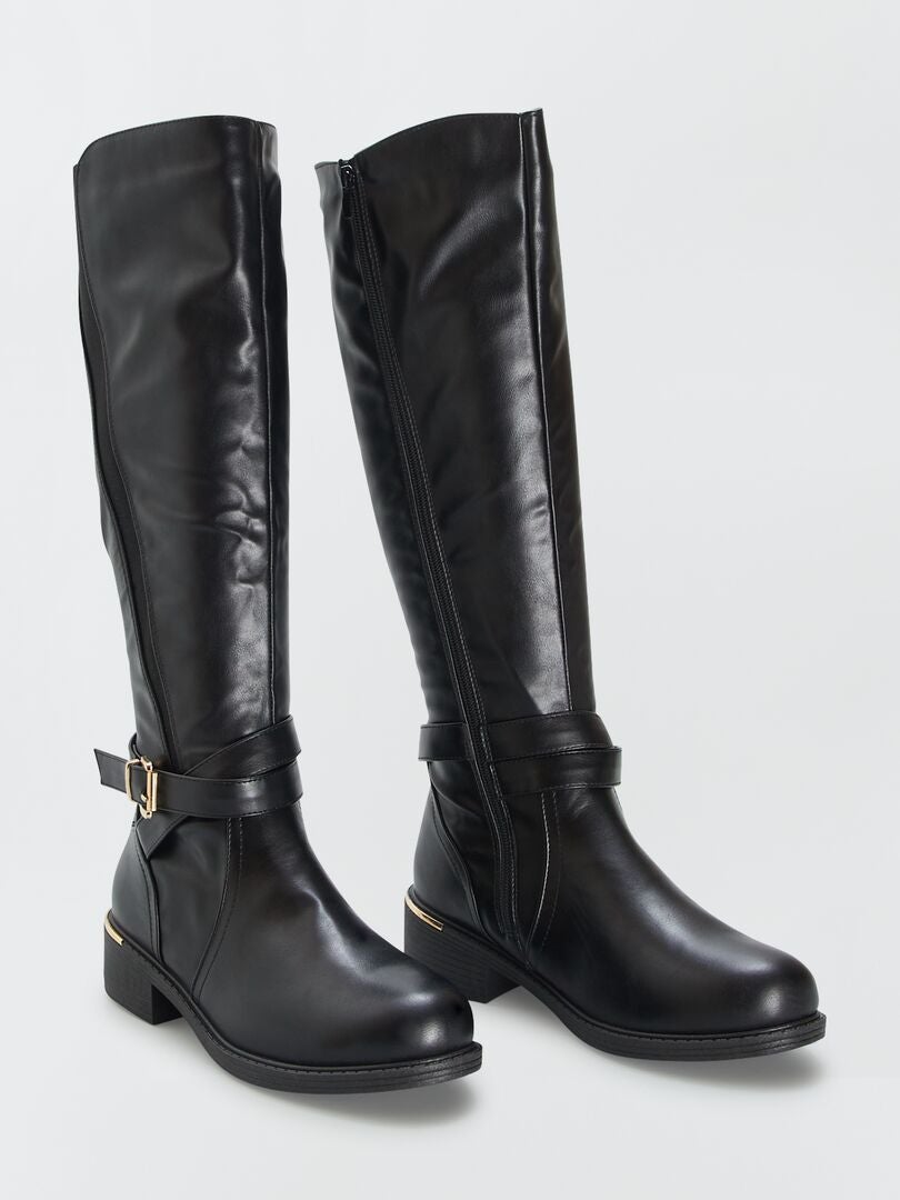 Botas altas con hebilla - NEGRO - Kiabi - 30.40€