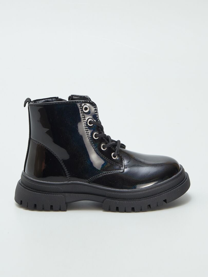 Botines altos de charol - NEGRO - Kiabi - 27.00€