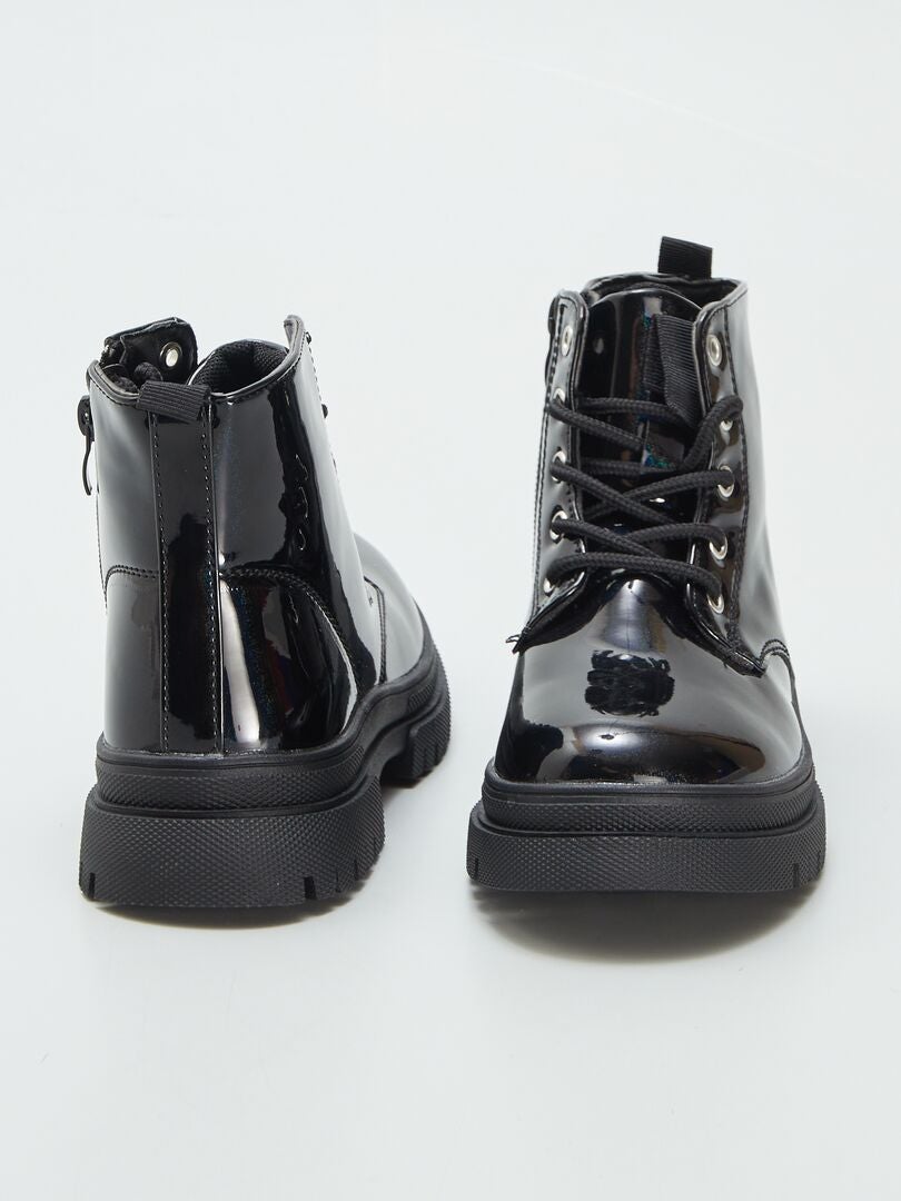 Botines altos de charol - NEGRO - Kiabi - 27.00€