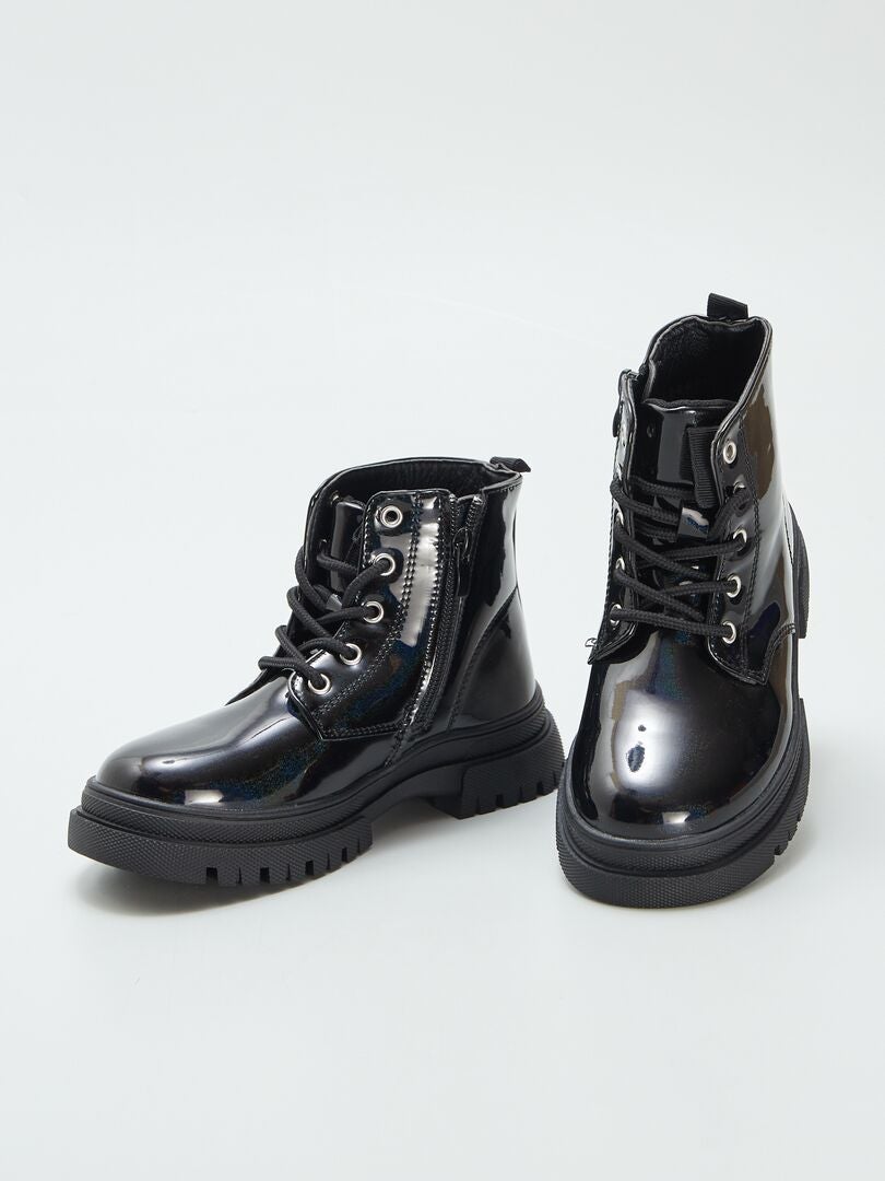 Botines altos de charol - NEGRO - Kiabi - 27.00€