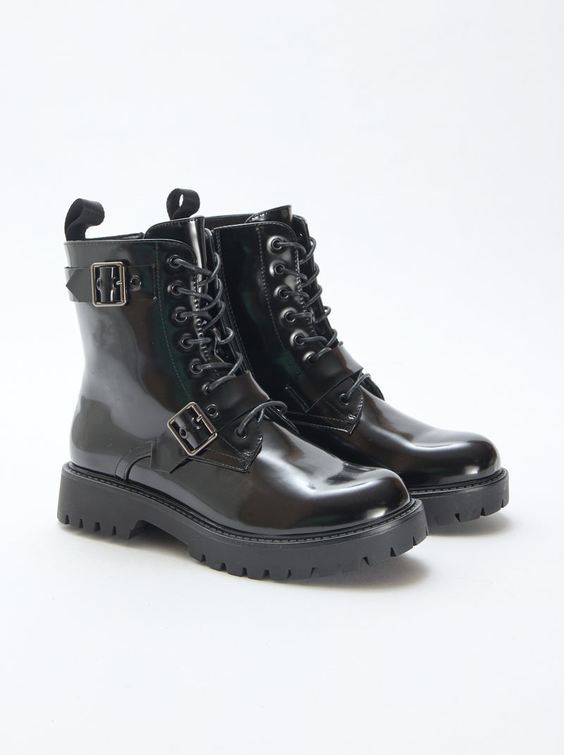 Botines charol lisos - Negro - Mujer - 30.00€ - Kiabi
