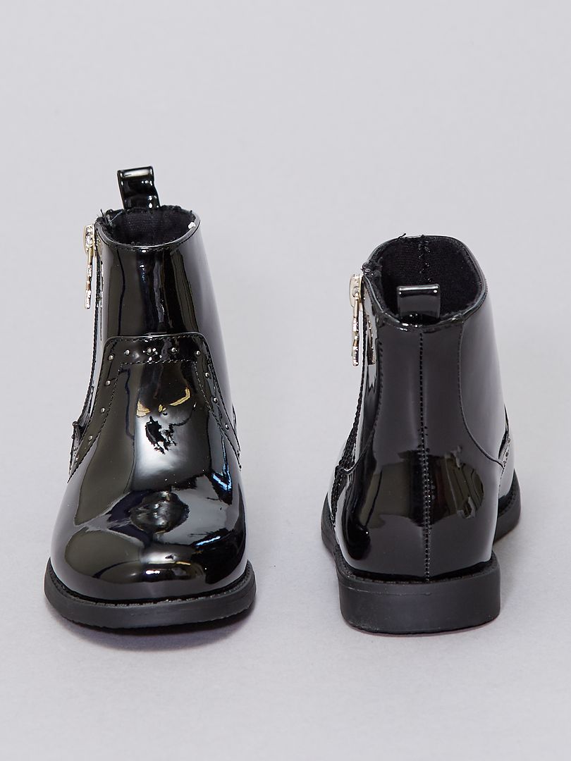 Botines de charol con tachuelas - NEGRO - Kiabi - 15.00€