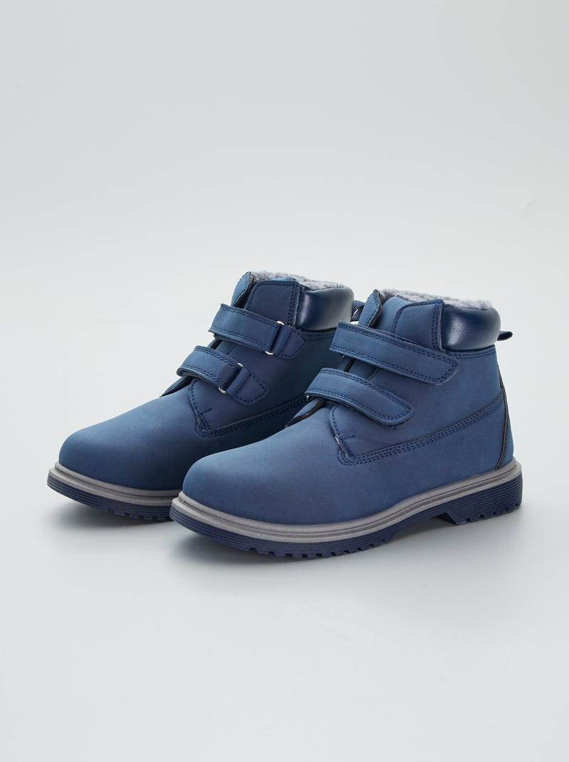 Botines forrados con velcro - azul navy - 28.00€ - Kiabi