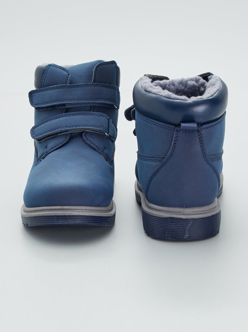 Botines forrados con velcro - azul navy - 28.00€ - Kiabi