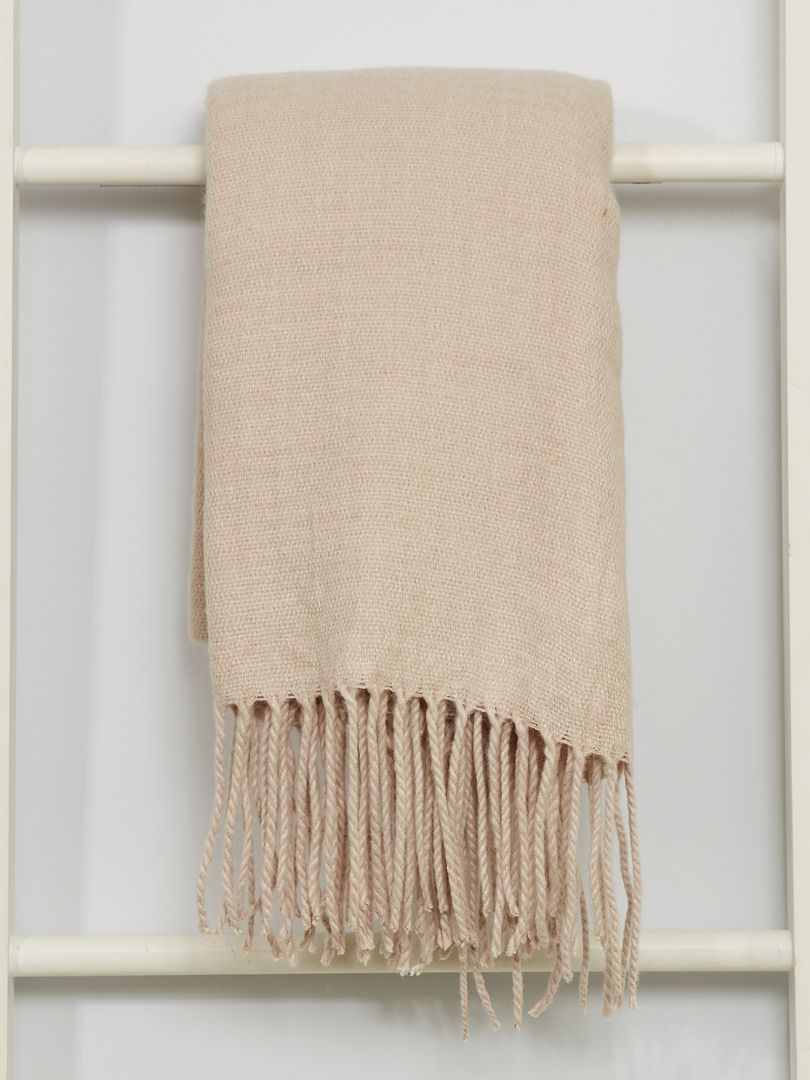 Bufanda lisa con flecos - BEIGE - Kiabi - 10.00€