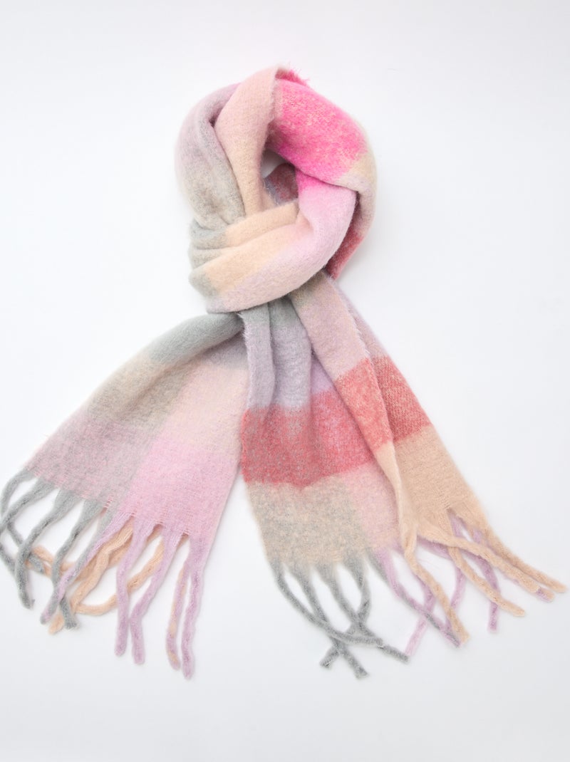 Bufanda suave con flecos - Gris - Mujer - 13.00€ - Kiabi