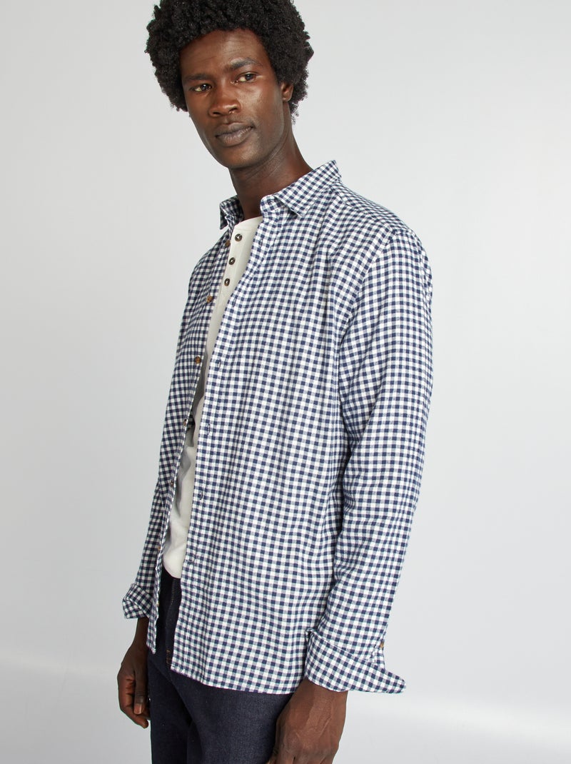 Camisa de cuadros de franela - AZUL - 20.00€ - Kiabi