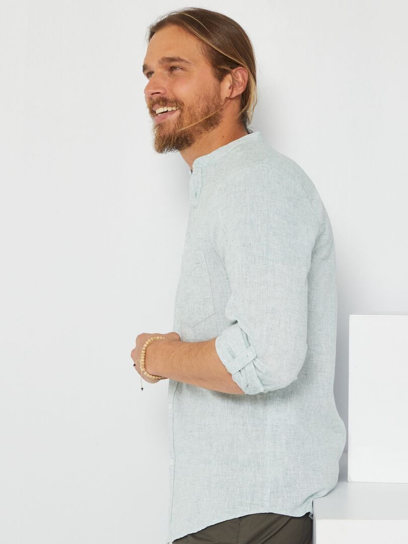 Camisa de lino - verde pino - Kiabi - 15.00€