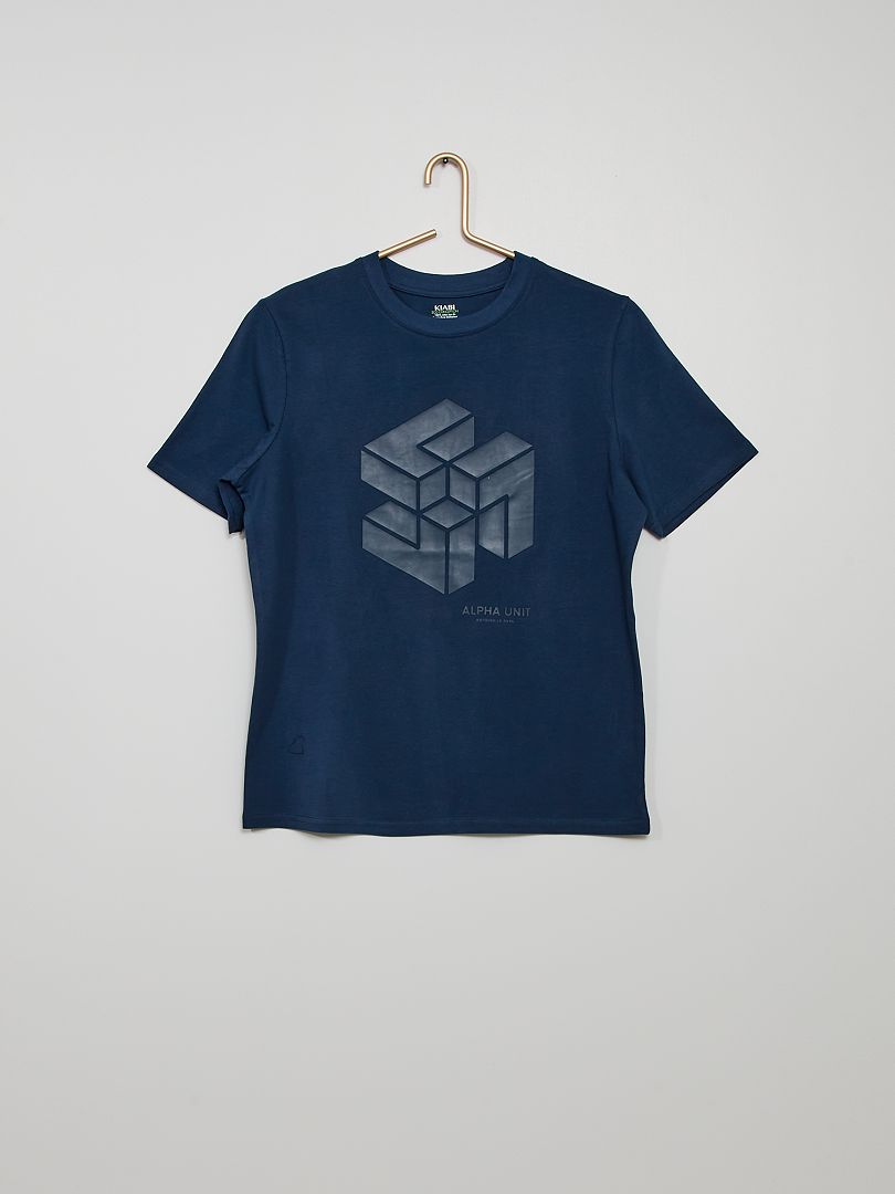 Camiseta con estampado en relieve - AZUL - Kiabi - 6.00€