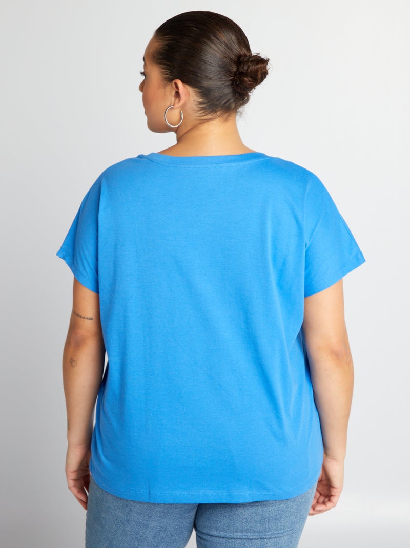 Camiseta de algodón con estampado - AZUL - Kiabi - 10.00€