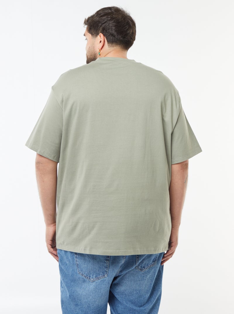 Camiseta de algodón confort fit - VERDE - Tallas grandes - Hombre - 12. ...