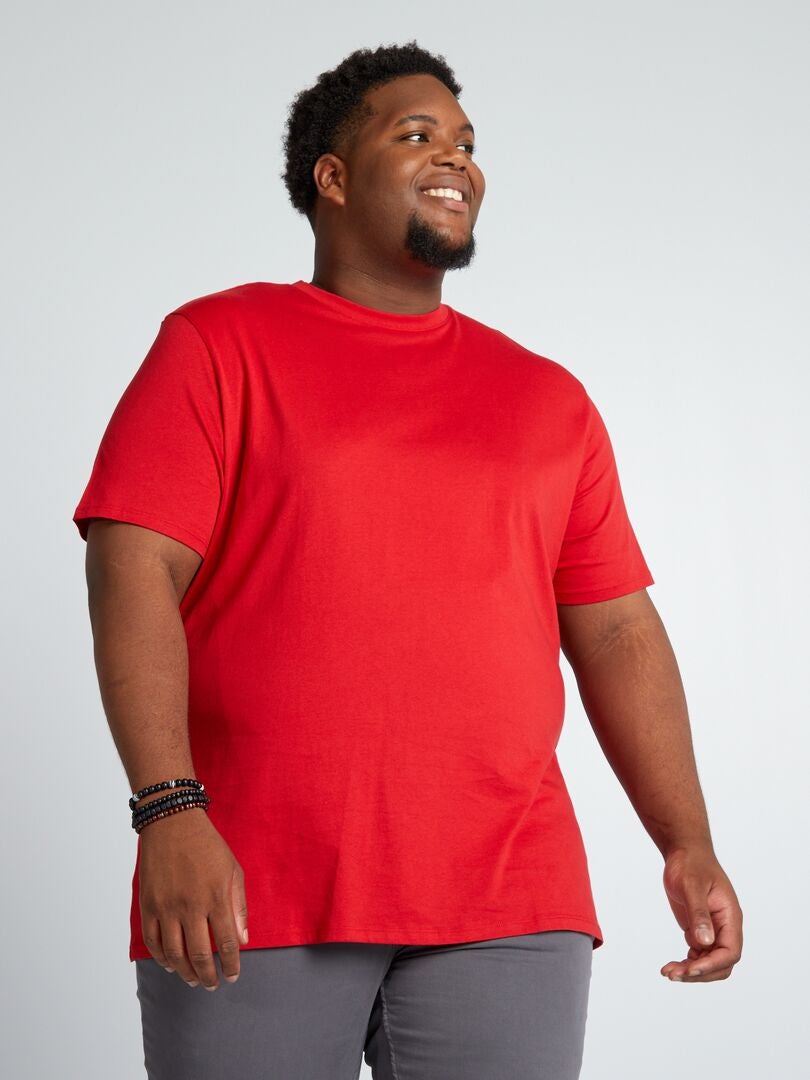 Camiseta de algodón puro - ROJO - Kiabi - 6.00€