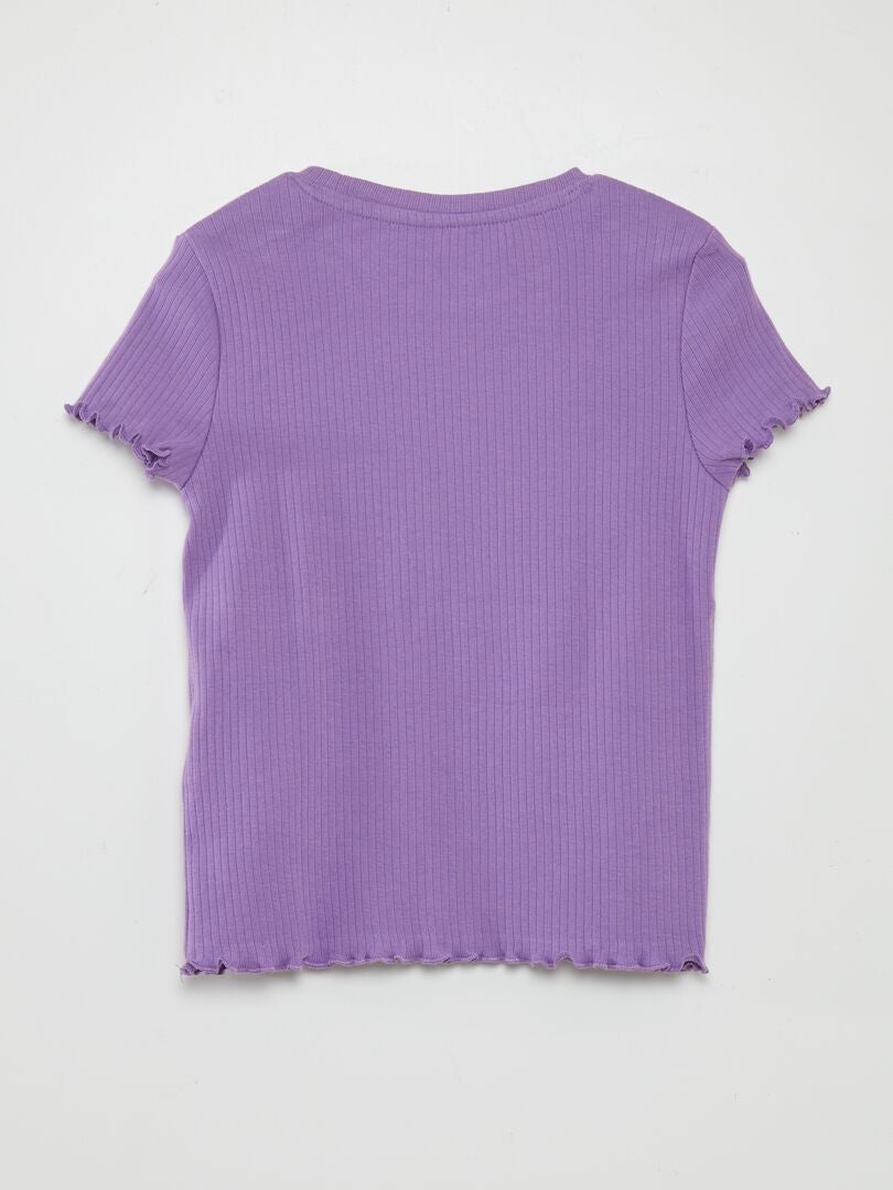 Camiseta De Canalé Con Manga Tipo Volante Purpura Kiabi 6 00€
