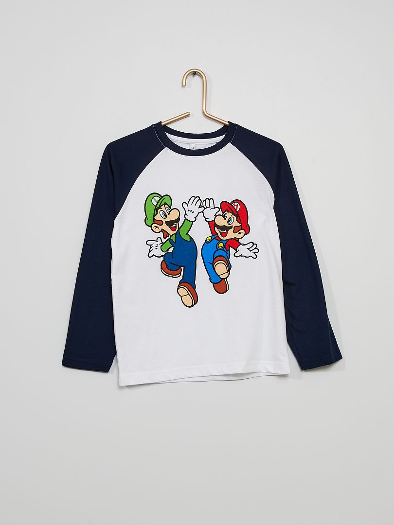Camiseta de manga larga 'Mario' - BLANCO - Kiabi - 10.00€