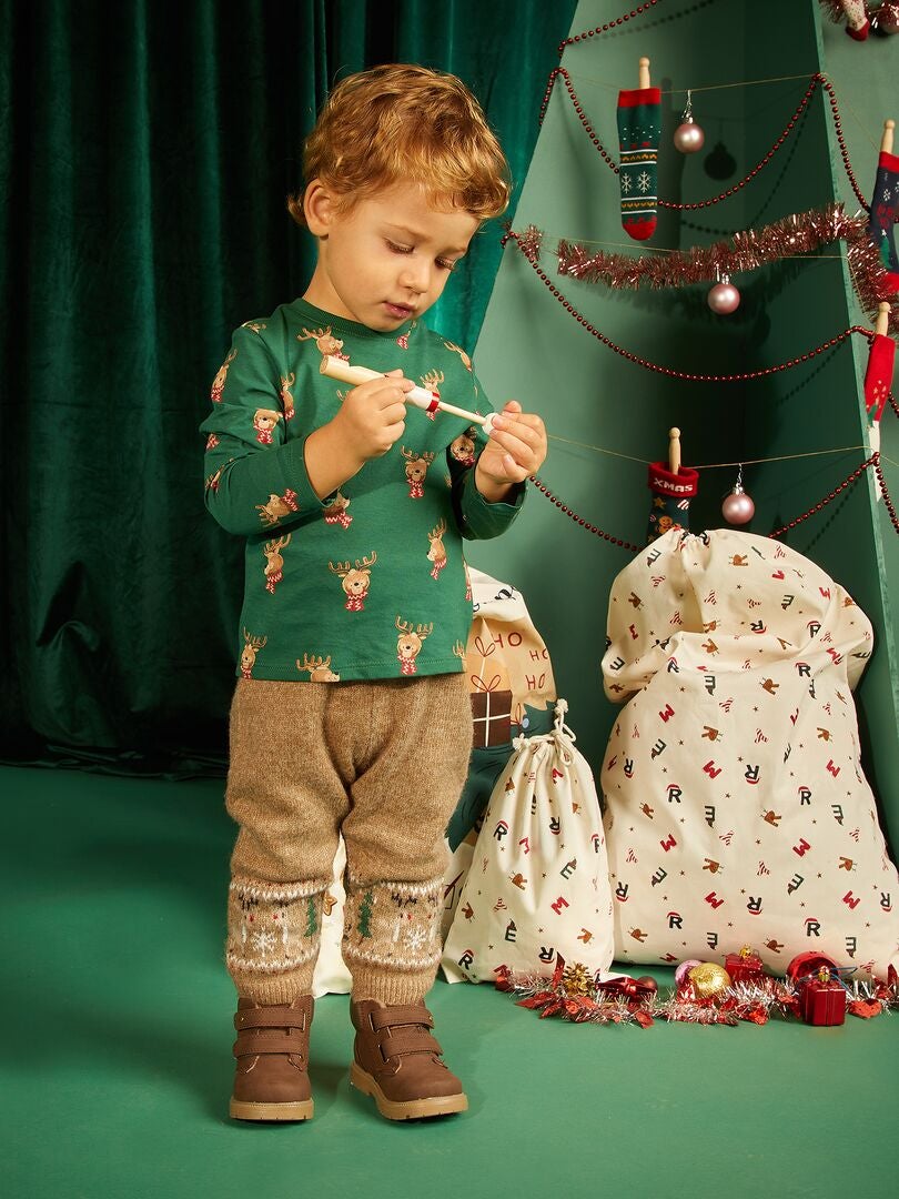 Camiseta de Navidad con ciervo - VERDE - Kiabi - 5.00€