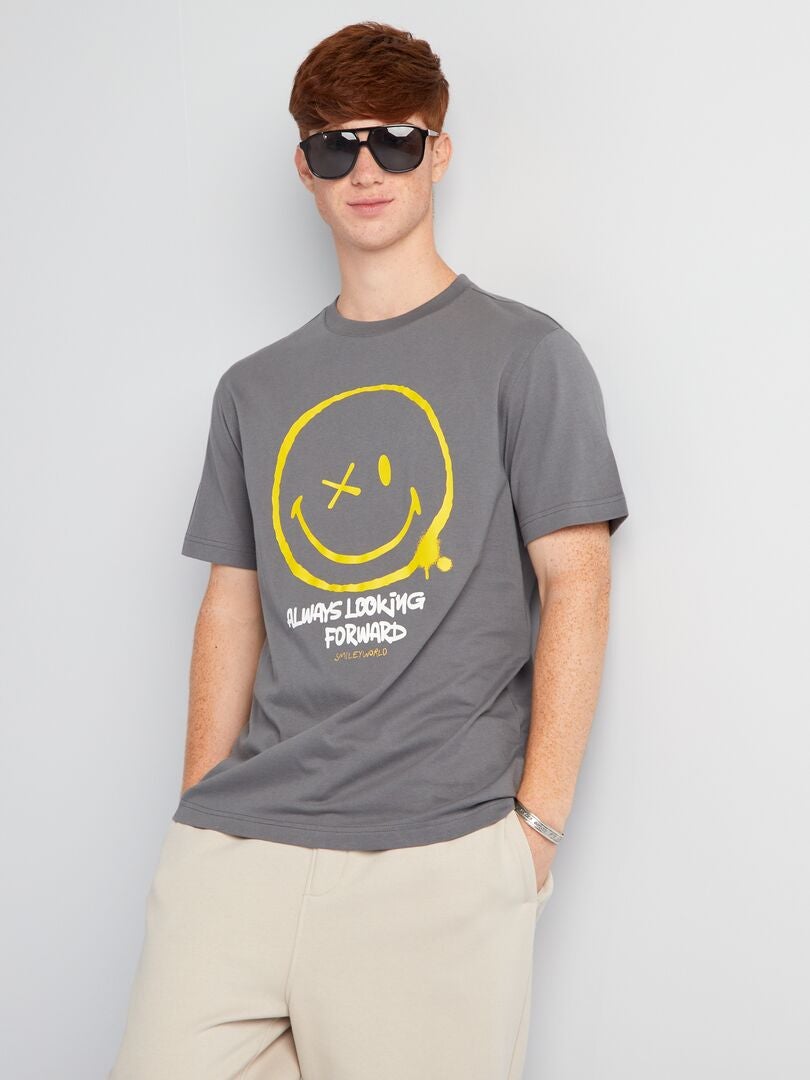 Camiseta de punto 'Smiley World' - GRIS - Kiabi - 10.00€