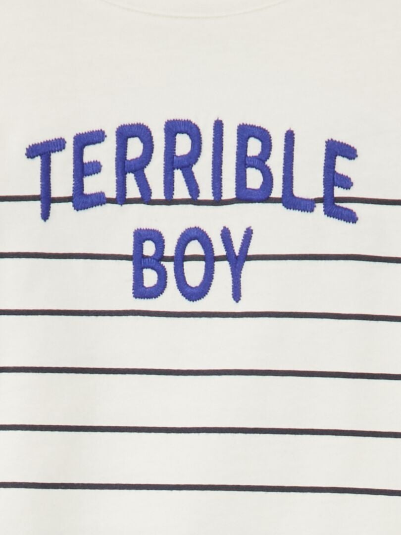 Camiseta de punto 'Terrible boy' - BLANCO - Kiabi - 7.00€
