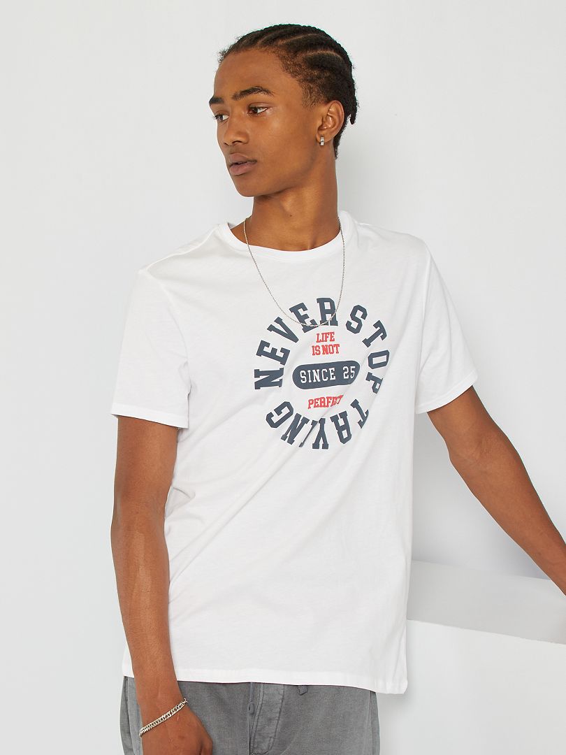 Camiseta estampada - Blanco - Kiabi - 7.00€