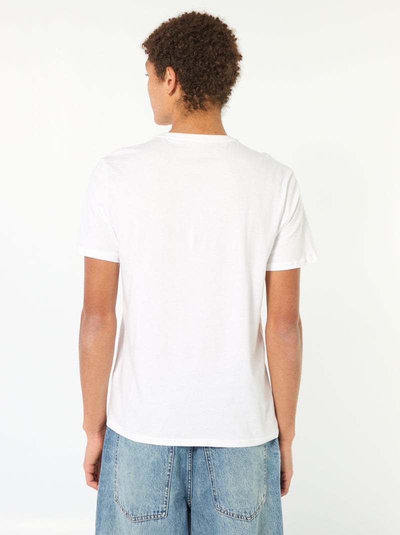 Camiseta estampada de algodón lisa - Blanco - Adolescente chico - 5.00 ...