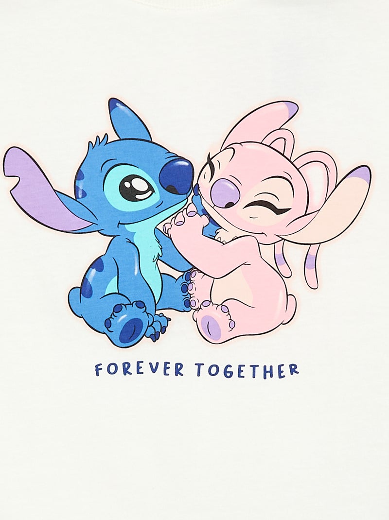 Camiseta estampada fantasía 'Stitch & Angel' - Blanco - Niña - 7.00 ...