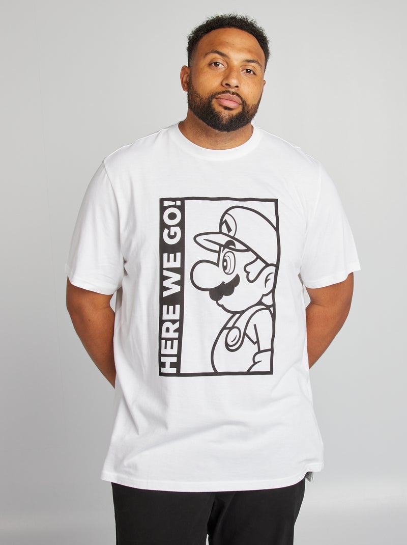 Camiseta estampada 'Mario' - blanco - Kiabi - 16.00€