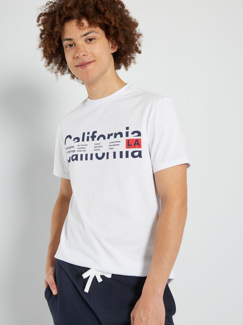 Camiseta estampada 'USA' - BLANCO - Kiabi - 10.00€