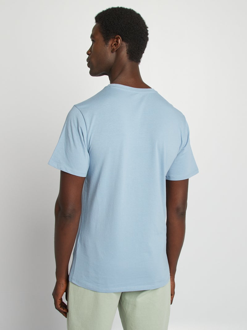 Camiseta lisa - Slim fit - AZUL - Hombre - 7.00€ - Kiabi