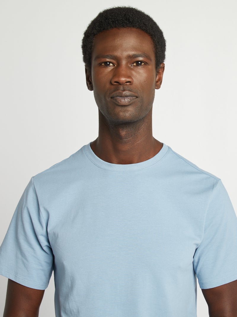 Camiseta lisa - Slim fit - AZUL - Hombre - 7.00€ - Kiabi