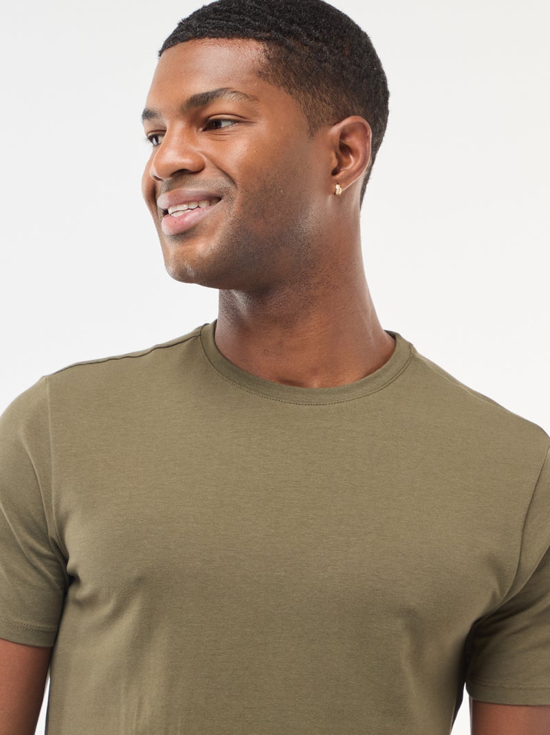 Camiseta lisa - Slim fit - KAKI - Hombre - 7.00€ - Kiabi