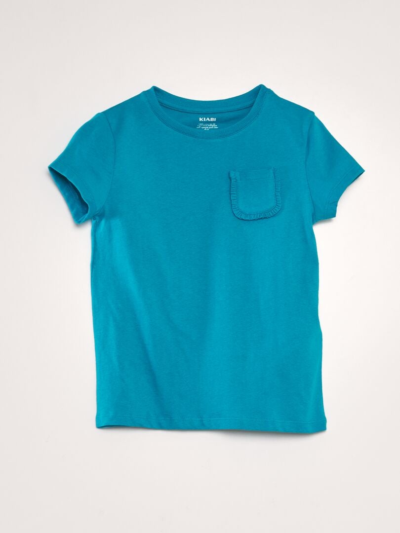Camiseta lisa con bolsillo - AZUL - Kiabi - 4.00€