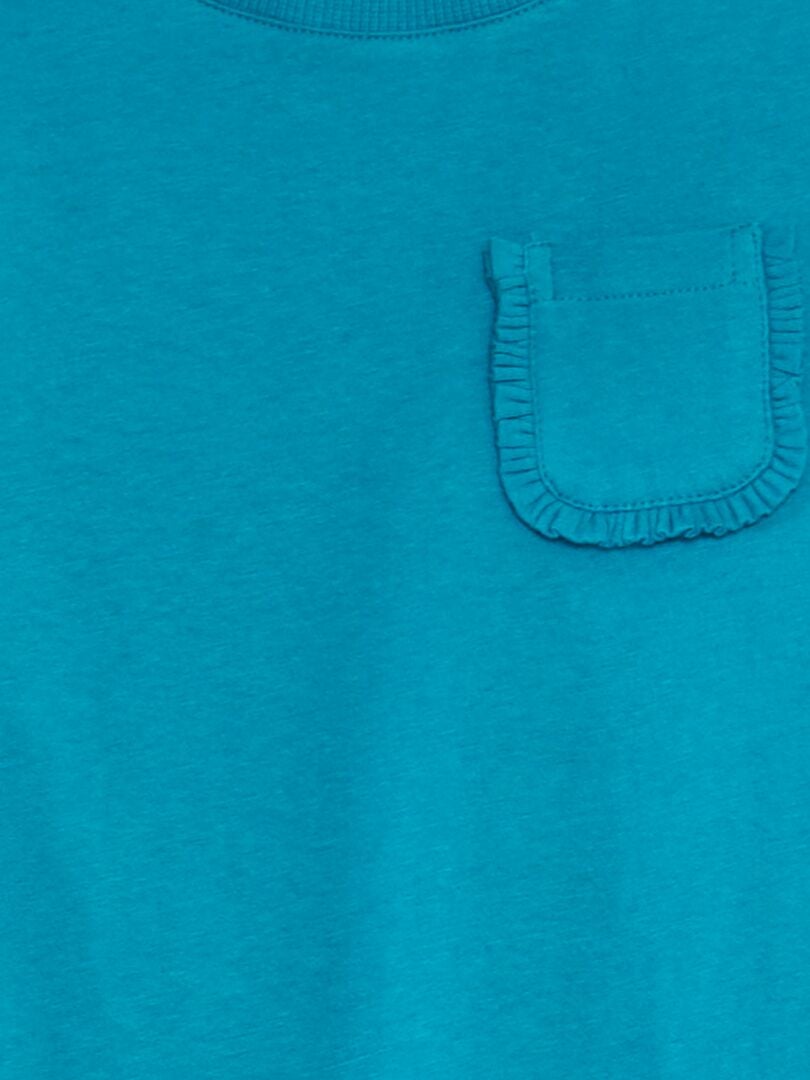 Camiseta lisa con bolsillo - AZUL - Kiabi - 4.00€