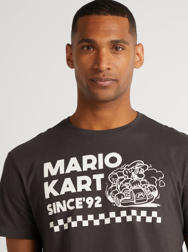 Camiseta 'Mario' con cuello redondo - NEGRO - Hombre - 13.00€ - Kiabi