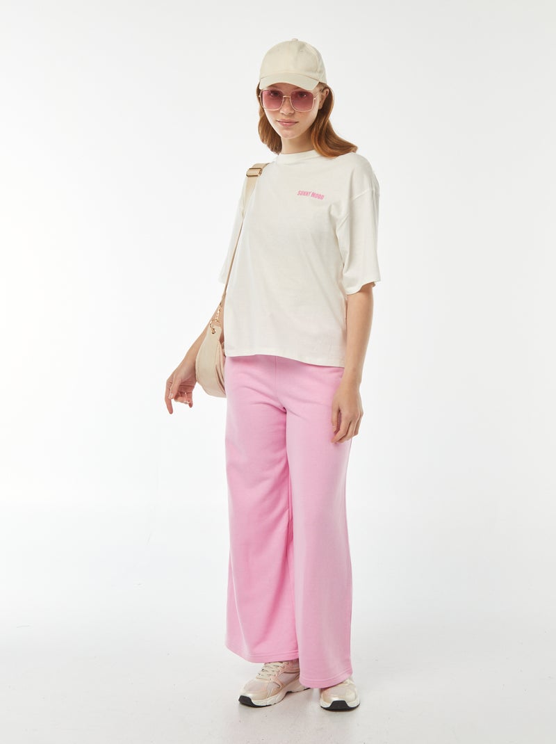 Camiseta oversize de manga corta estampada 'conchas' - Blanco ...