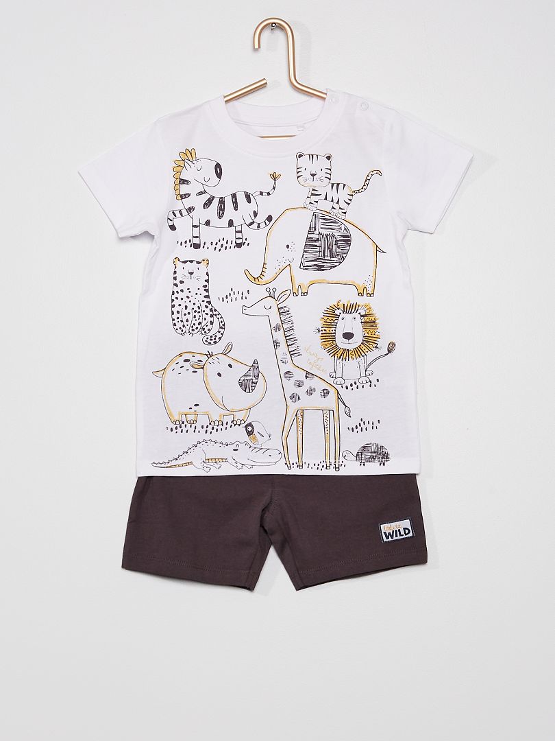 Camiseta + short 'animales' - BEIGE - Kiabi - 10.00€