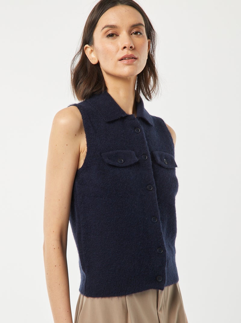 Chaleco con bolsillos en el pecho - azul - Mujer - 18.00€ - Kiabi