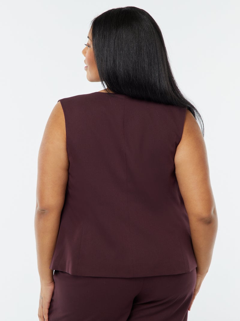 Chaleco con cierre de botones - Purpura - Tallas grandes - Mujer - 18.00€ - Kiabi