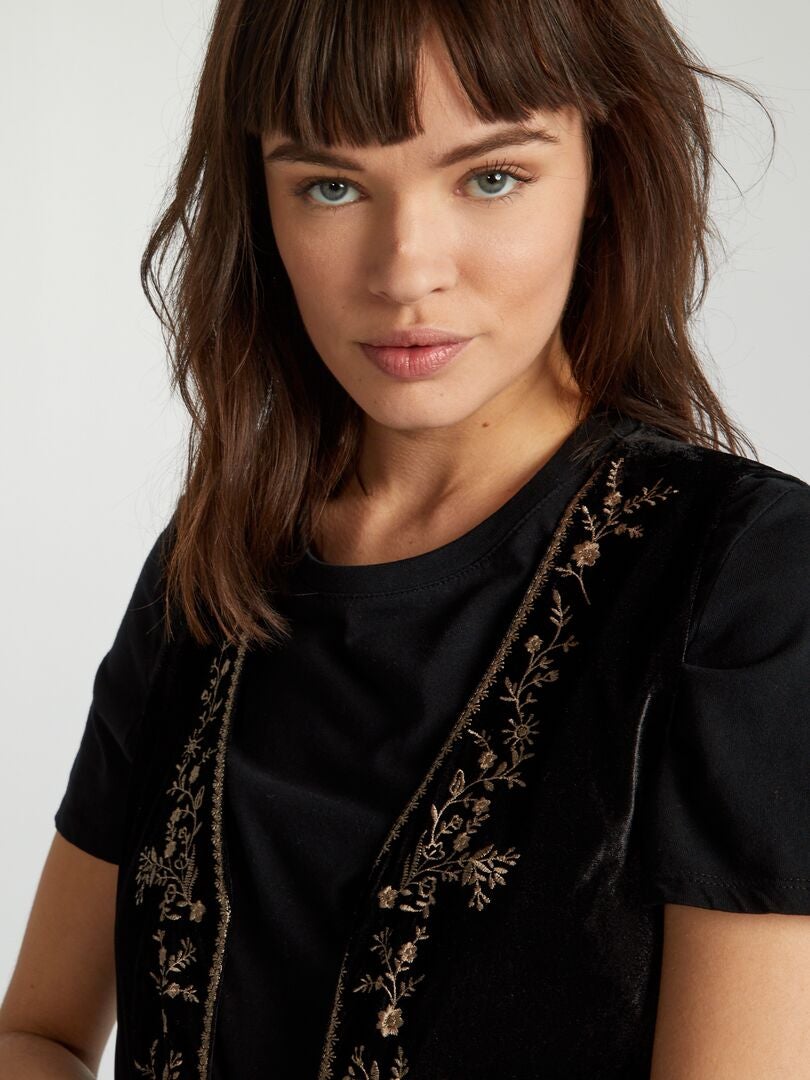 Chaleco de terciopelo - NEGRO - Kiabi - 20.00€