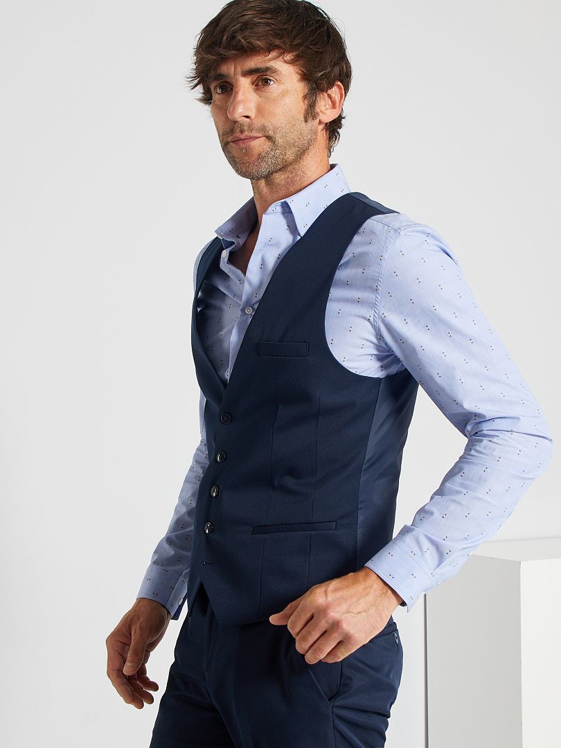 Chaleco de traje slim - azul - Kiabi - 20.00€