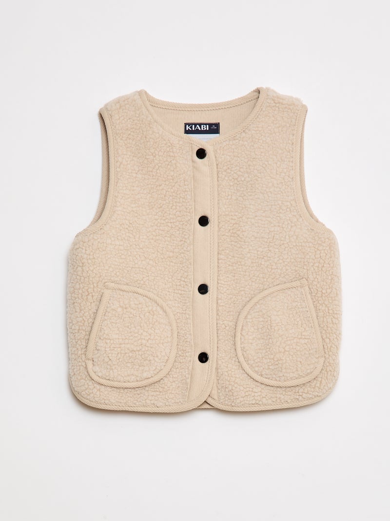 Chaleco efecto borreguito sin mangas - Beige - Niña - 15.00€ - Kiabi