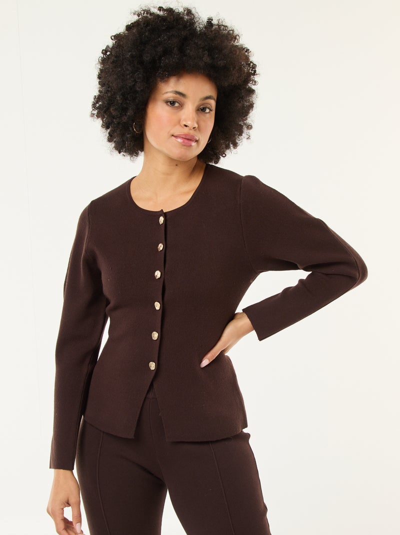Chaqueta con botones dorados - Marron - Mujer - 22.00€ - Kiabi